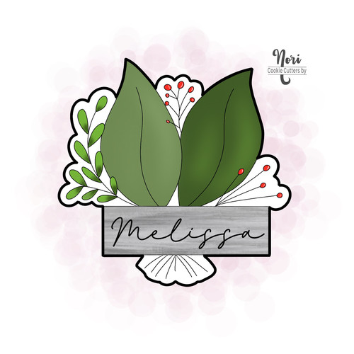 Floral Place Card Cookie Cutter - CN0050 | CC by Nori