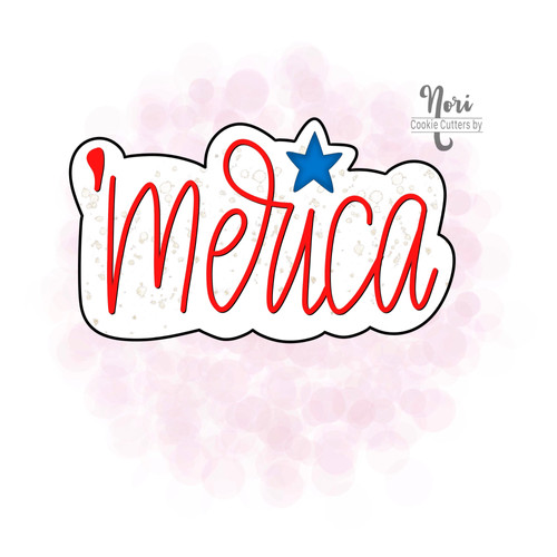 ‘merica Cookie Cutter and optional Stencil - CN1537 | CC by Nori