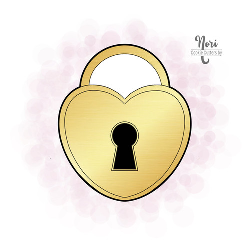 Heart Pad Lock Cookie Cutter - CN0479 | CC by Nori