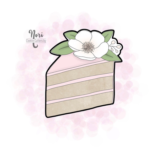 Floral Cake Slice Cookie Cutter - CN1155 | CC by Nori