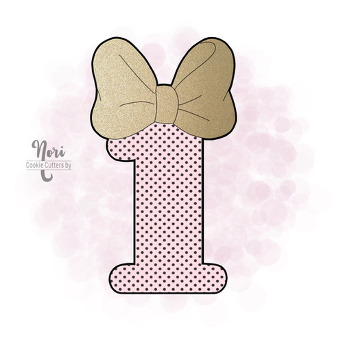 Number One with Bow Cookie Cutter | CC by Nori