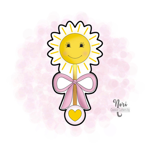 Sun / Flower Baby Rattle Cookie Cutter - CN1146 | CC by Nori
