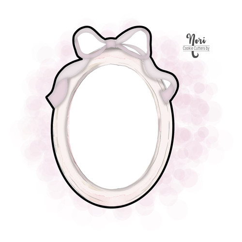 Oval with Bow Cookie Cutter - CN1241 | CC by Nori