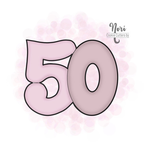 Number 50 with cutouts Cookie Cutter - CN1179 | CC by Nori