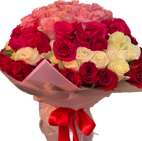 200 ROSES MIXED FFOM HOT PINK, LIGHT PINK, WHITE, AND RED | Roses ...