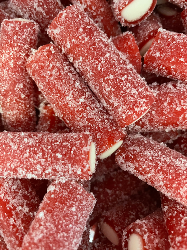 Sour Strawberry Blow Pipes 100g | thejollylollytrolley