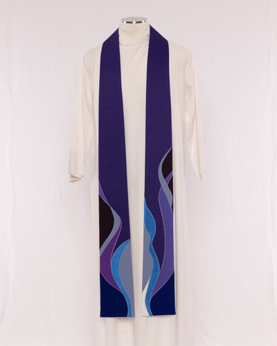Living Water - PURPLE Clergy Stole for Lent | brodie-designs
