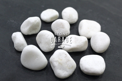 Crystal White Natural Pebbles | Stone Garage