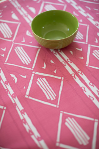 Vienna Pink Fabric - Cotton Linen & More | Leona Drey UK