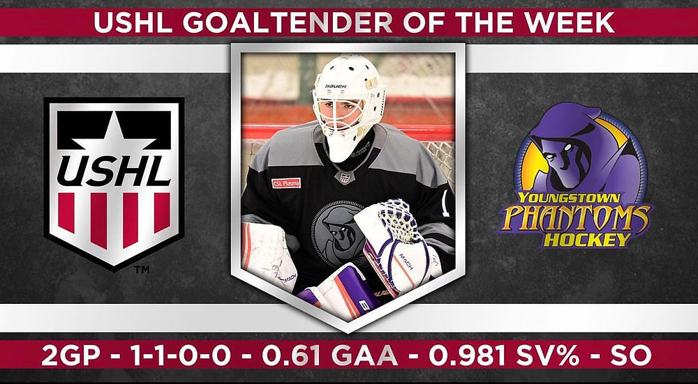 Fowler named USHL Goalie of the Week