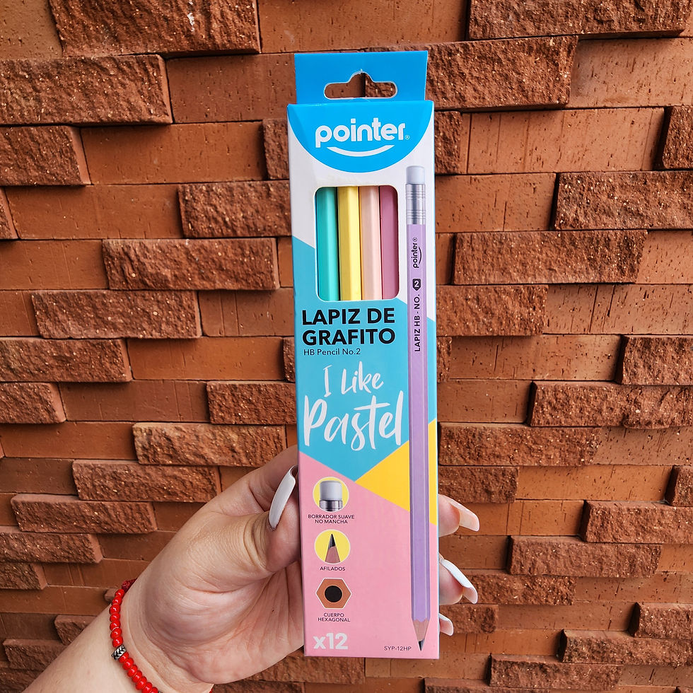 Lapiz hexagonal de gráfico HB2 pointer tonos pastel 12 unidades | Helo ...