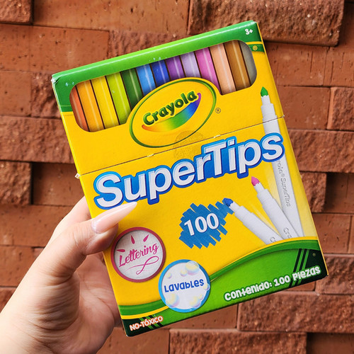 Crayola Super Tips 100 Marcadores Punta Cónica | Helo Store