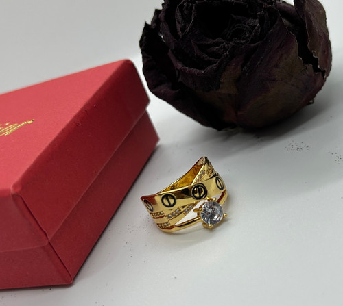 Inel Cartie placat cu aur 21k | Codul Frumusetii