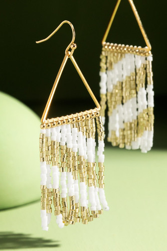 Triangle Seed Bead Fringe Earrings | VICE KULTURE