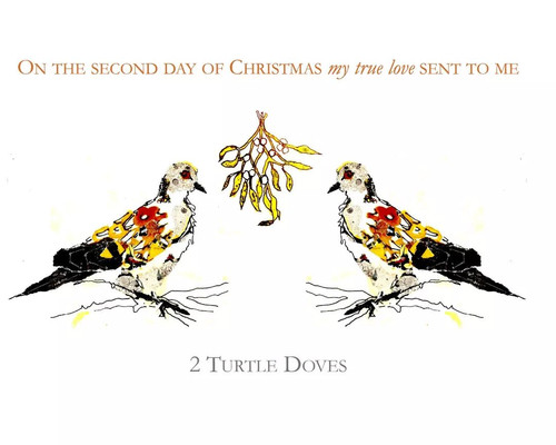 'Turtle Doves' Christmas cards | Night Bird Press