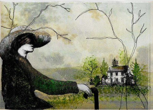 A4 art print of Virginia Woolf at Asheham House, South Downs | Night ...