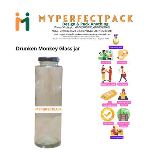 Transparent Drunken Monkey Glass Jar | myperfectpack - ME