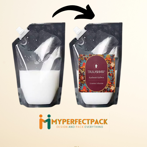 Transparent Side Spout Pouch with Label | Myperfectpack