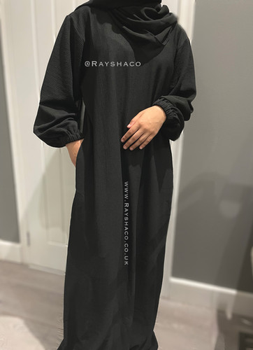Tall&slim Iqra Abaya- Black | Raysha.co