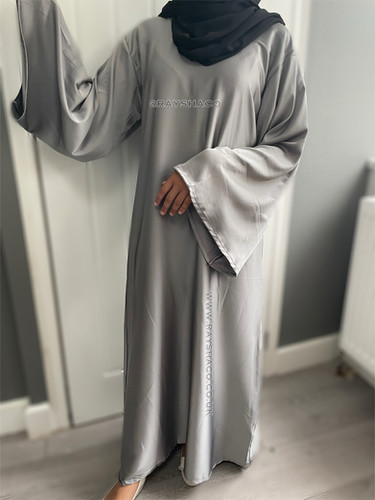 Raysha.co classic satin dress - grey | Raysha.co