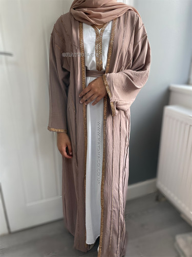 Tall&slim Rukaiyah Abaya- mocha | Raysha.co