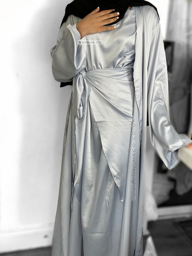 Esha Abaya- Grey/blue | Raysha.co