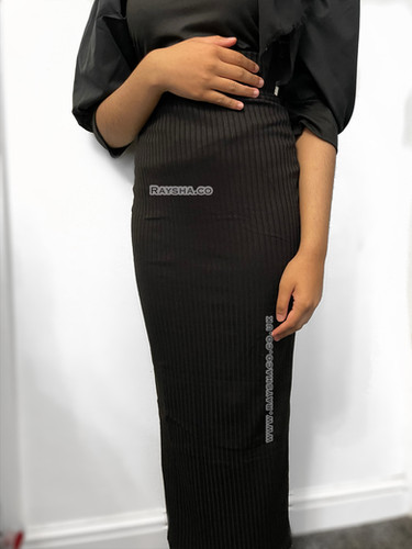 Ribbed skirt - black | Raysha.co