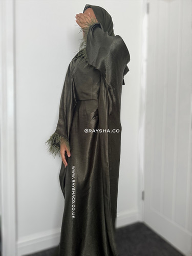 Tall n slim Lima Abaya - khaki Green | Raysha.co