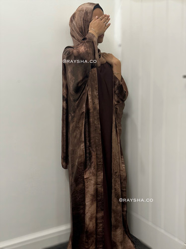 Tall n slim yusra Abaya - brown | Raysha.co