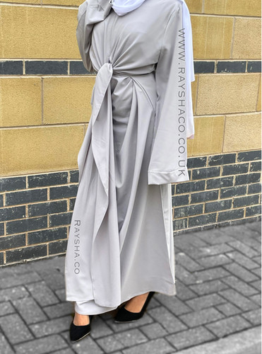 Maira Abaya-light grey | Raysha.co