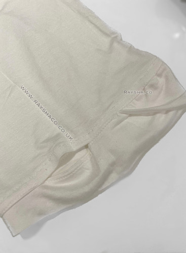 Ear hole hijab tube hat cross design -White | Raysha.co