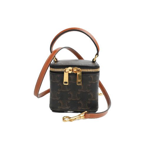 Celine Mini Vanity Case in Triomphe Canvas and Calfskin Bag Full set ...