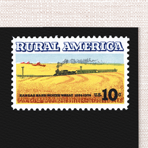 10¢ Rural America Kansas Wheat & Train - Pack of 25 unused stamps from ...