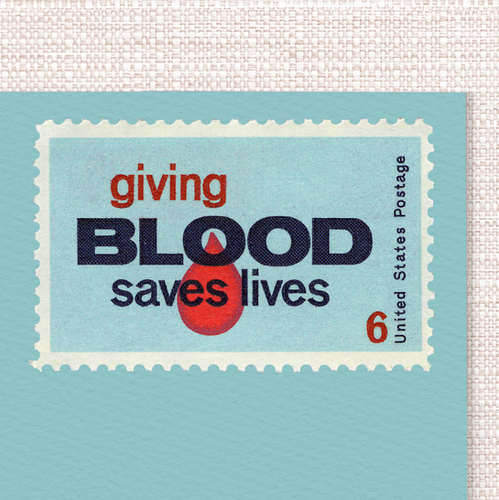 6¢ Blood Donor - Pack of 25 unused stamps from 1971 | vintagepostagestamps