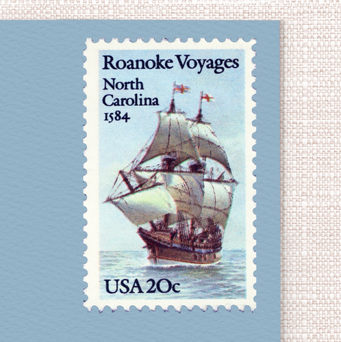 20¢ Roanoke Voyages - Pack of 25 unused stamps from 1984 ...