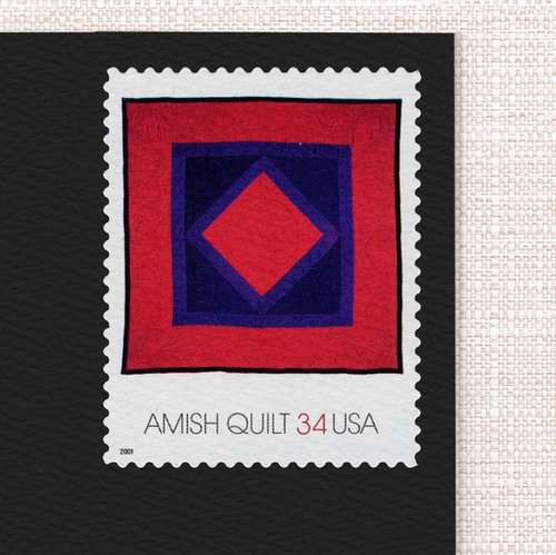 34¢ Amish Quilt - Pack of 25 unused stamps from 2001 | vintagepostagestamps