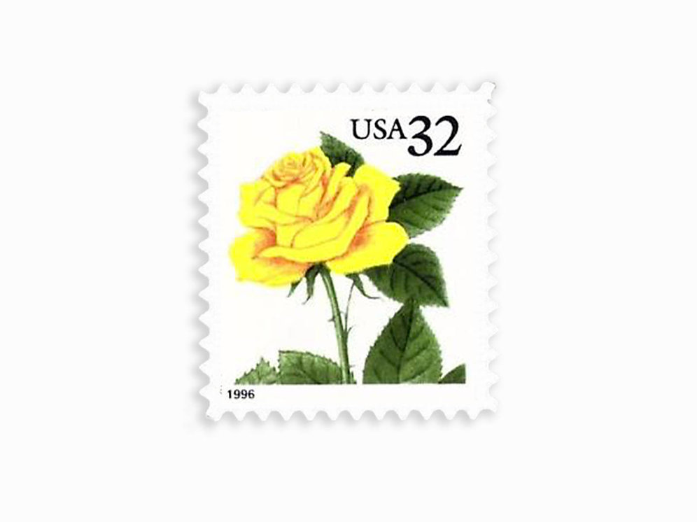 32¢ Yellow Rose - 20 Stamps | vintagepostagestamps