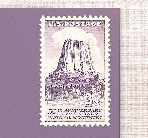 3¢ Wyoming Devils Tower - Pack of 25 unused stamps from 1956 ...