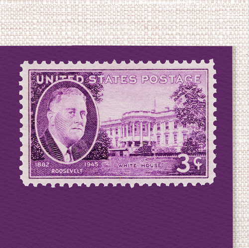 3¢ Roosevelt & The White House - Pack of 25 unused stamps from 1945 ...