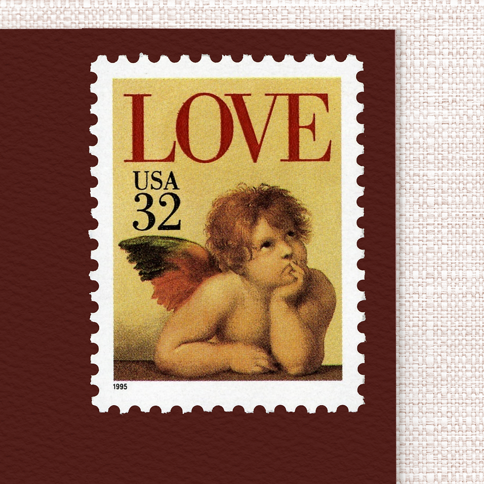 32¢ Love Cherub - Pack of 25 unused stamps from 1995 | vintagepostagestamps