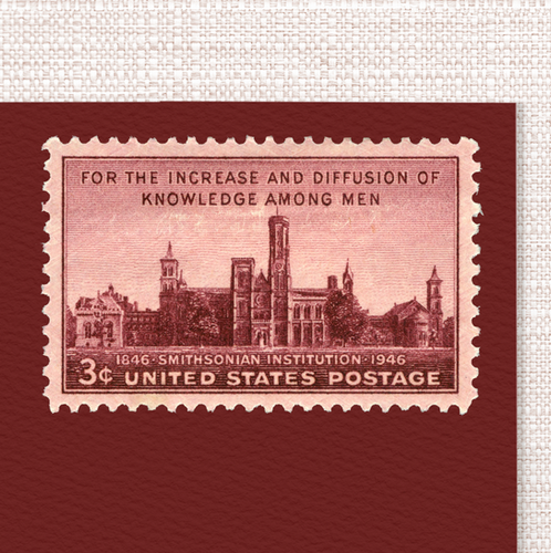3¢ Smithsonian Institution - Pack of 25 unused stamps from 1946 ...