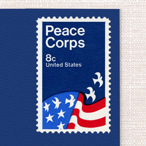 8¢ Peace Corps - Pack of 25 unused stamps from 1972 | vintagepostagestamps