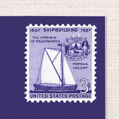 3¢ Virginia Shipbuilding - Pack of 25 unused stamps from 1957 ...