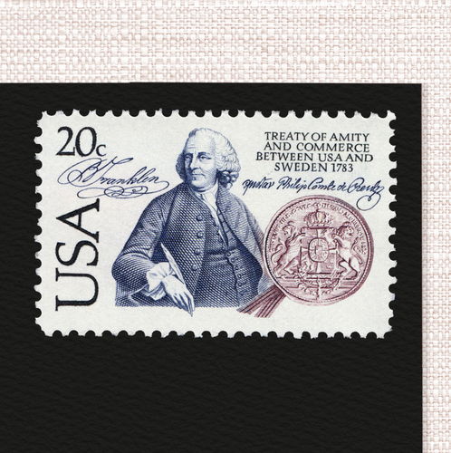 20¢ U.S.- Sweden Treaty of Amity - Pack of 25 unused stamps from 1983 ...