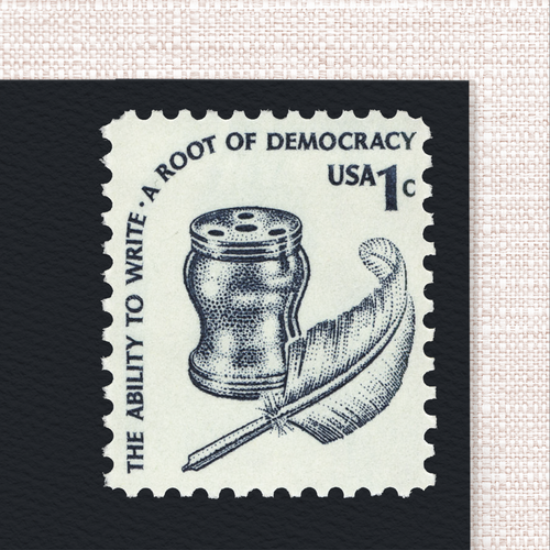 1¢ Inkwell & Quill - Pack of 25 stamps from 1977 | vintagepostagestamps