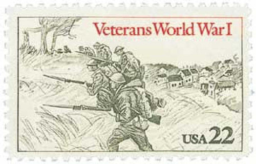 Pack of 25 Unused World War I Veterans Postage Stamps - 22c - Vintage ...