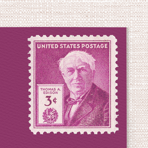 3¢ Thomas Edison - Pack of 25 unused stamps from 1947 ...