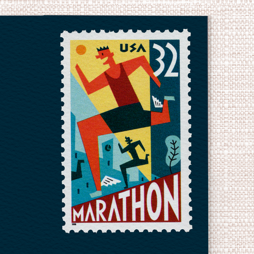 32¢ Marathon - Pack of 25 unused stamps from 1996 | vintagepostagestamps