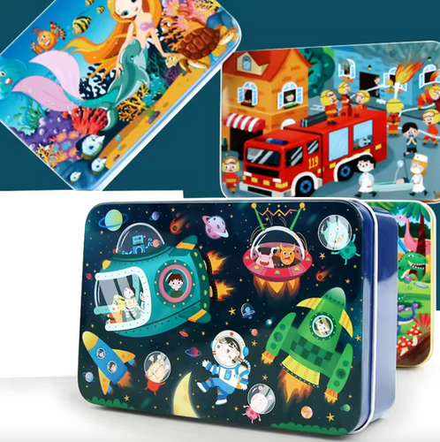 Tin Box Themed Puzzle | Montessori Toys