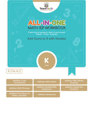 Adding Sums To 5 Math IEP Goal Objective Workbook TeachTastic Adding Sums To 5 Math IEP Goal Objective Workbook TeachTastic